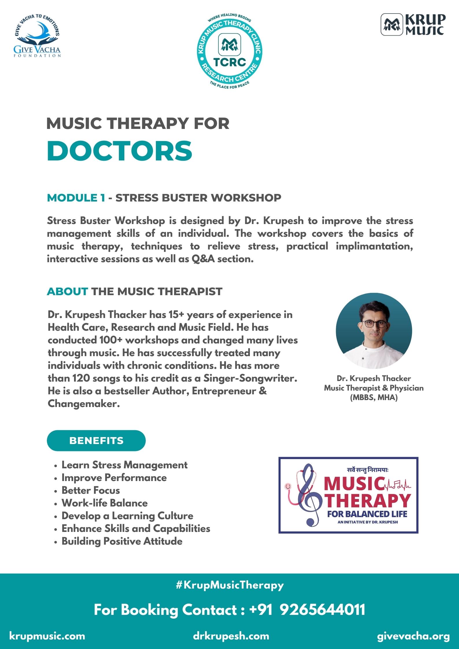 Music Therapy For Doctors - Dr. Krupesh Thacker